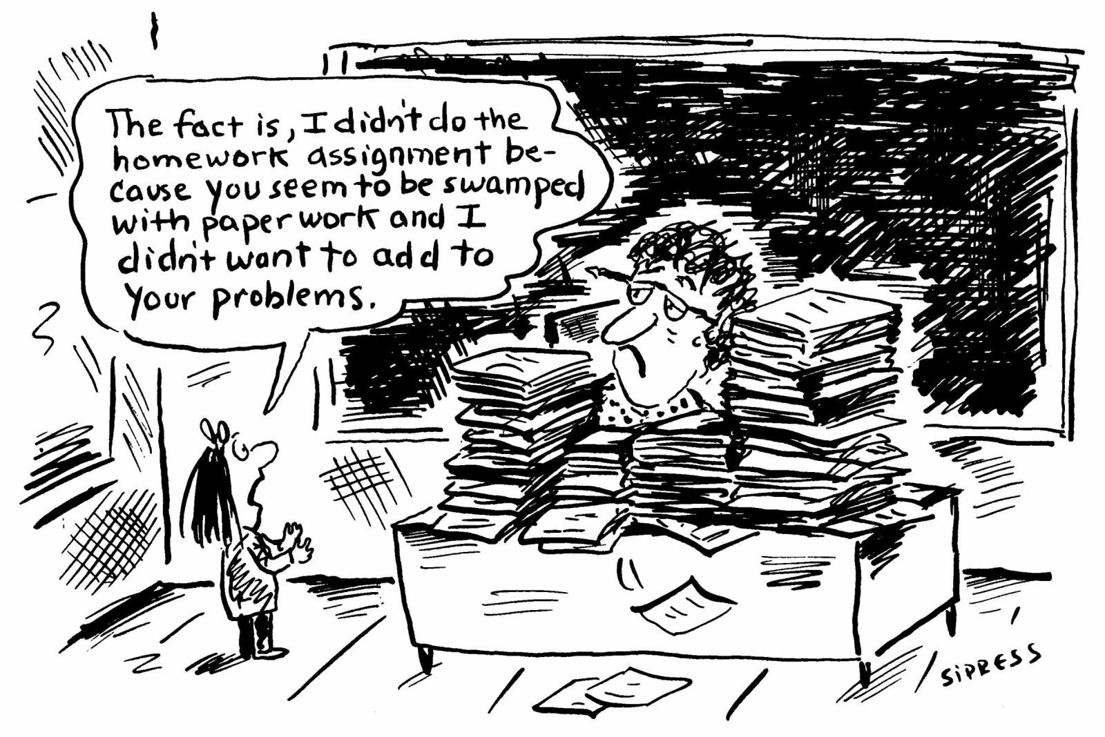 Buried under paperwork